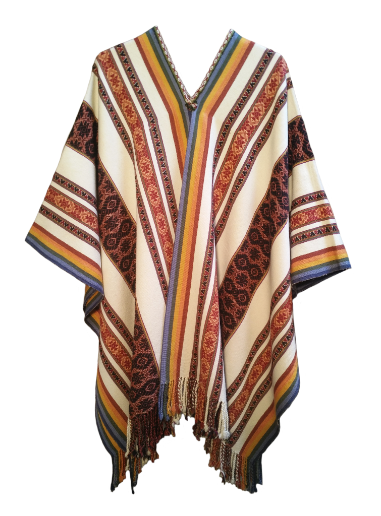 Peruvian alpaca poncho "Scarlet Sun" | Inka Market