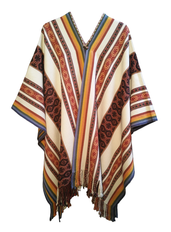 Peruvian Alpaca Poncho Scarlet Sun Inka Market
