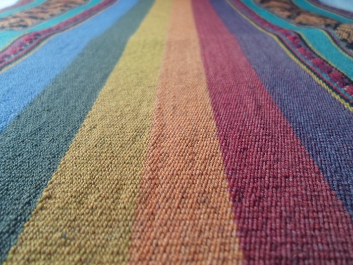 Peruvian Alpaca Poncho Rainbow Suns And Stars Inka Market