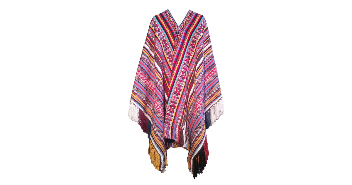 Alpaca masterpiece poncho "Rainbow Garden" | Inka Market