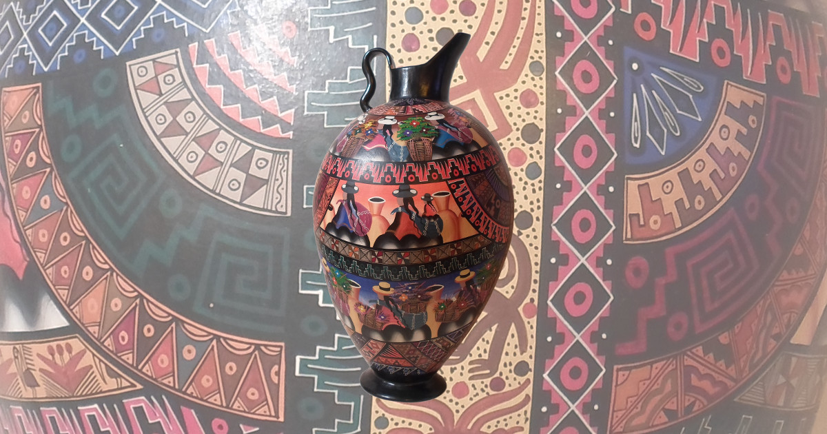 Large ceramic vase with narrow base | Inka Market
